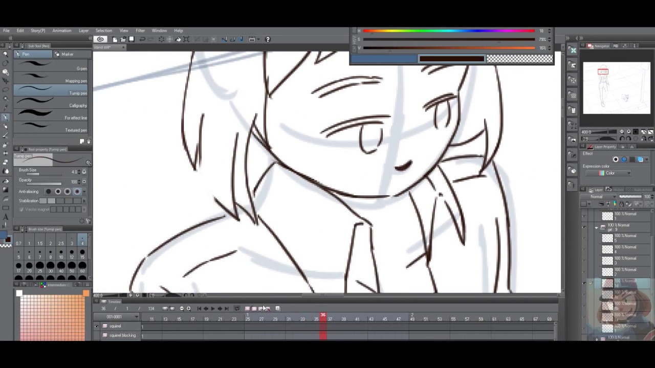 Process "Stand still" 2D animation practice - YouTube