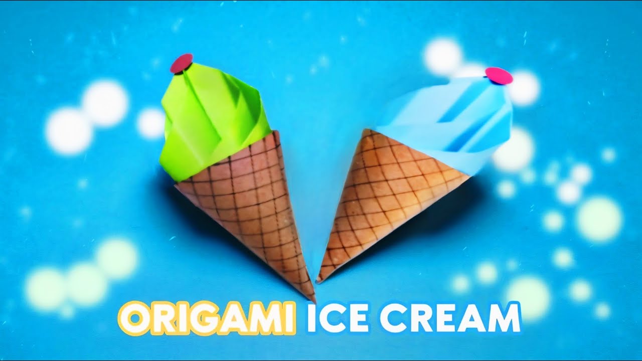 How to Make an Origami Ice Cream Cone 🍦 DIY Paper Ice Cream Tutorial ...