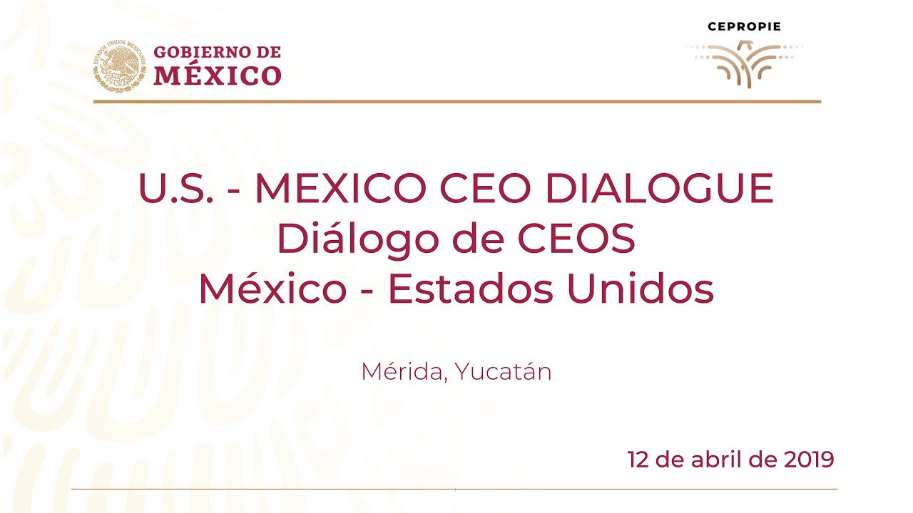 U.S. – MEXICO CEO DIALOGUE Diálogo de CEOS México - Estados Unidos ...