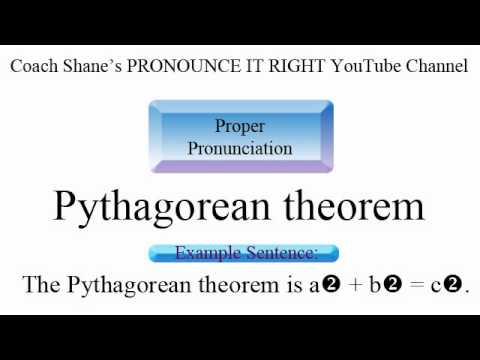 How to pronounce PYTHAGOREAN THEOREM - American Pronunciation for ESL ...