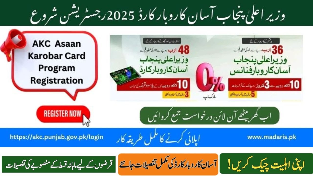 CM Punjab Asaan Karobar Card Apply Online | Loin and Check Loan Status ...