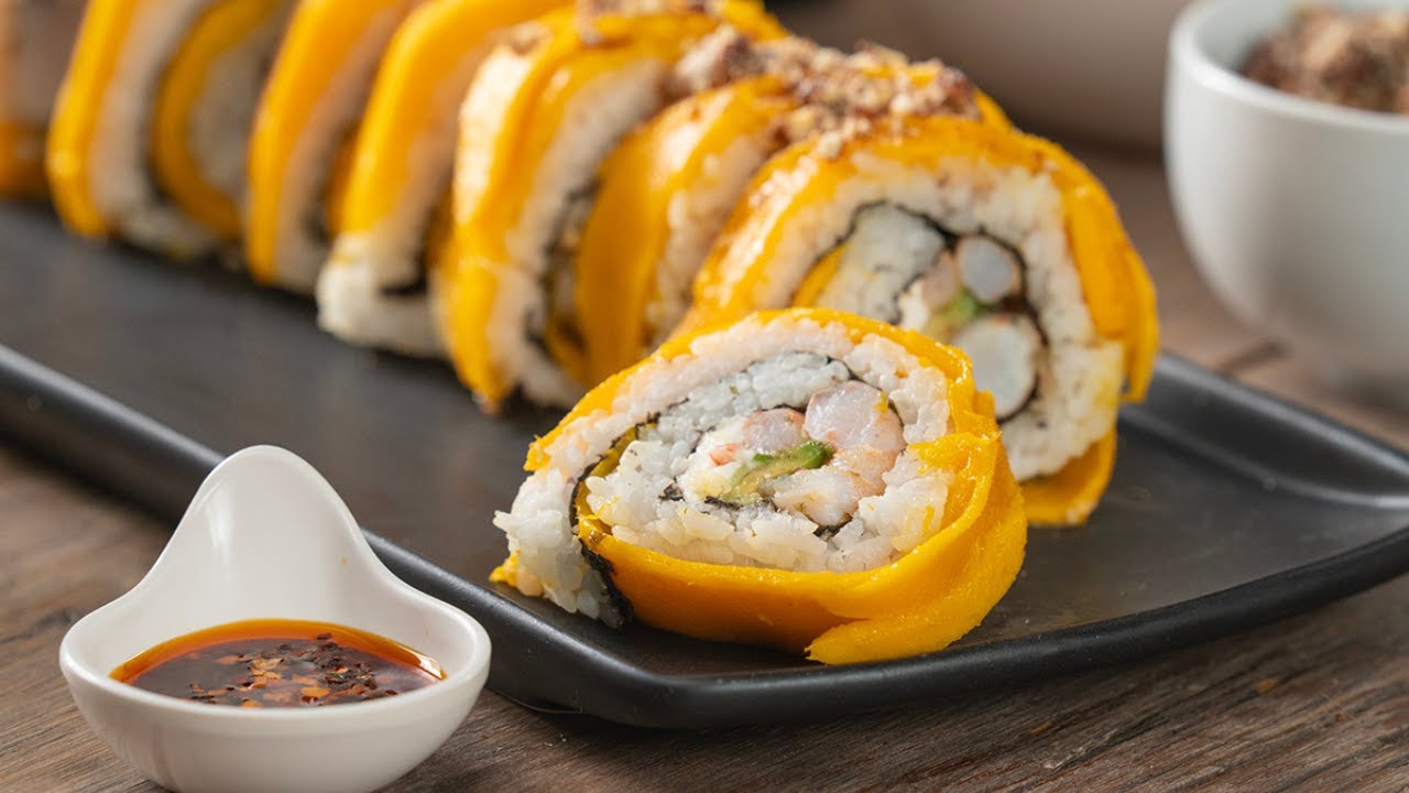 Sushis con mango | kiwilimón recetas - YouTube