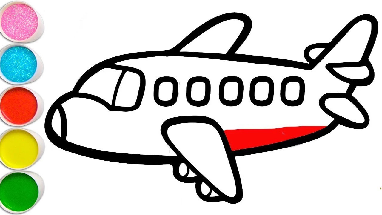 Bolalar uchun Samolyot rasm chizish/Drawing Plane for children ...