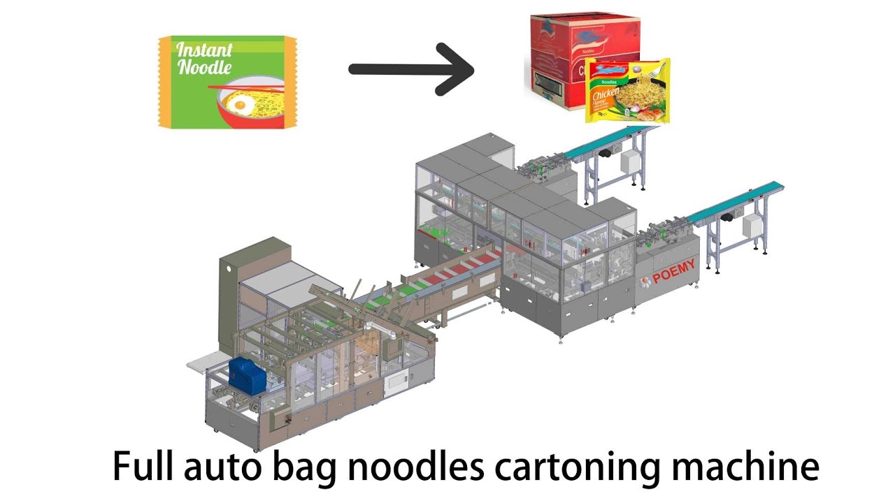 instant noodles case packer - YouTube