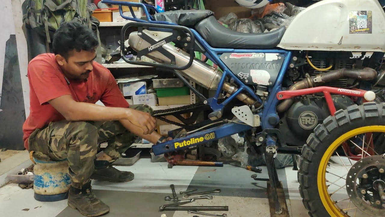 My Himalayan anual suspension service and chekup - YouTube