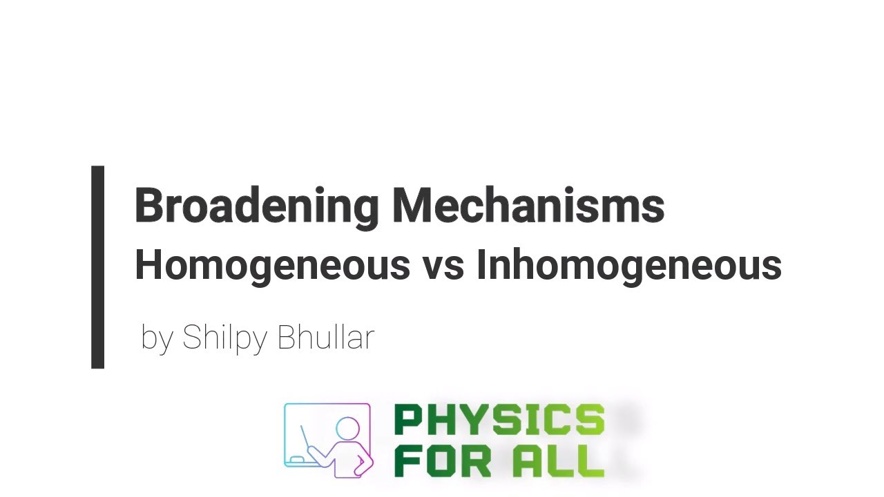 Broadening Mechanisms: Homogeneous & Inhomogeneous - BSc Physics Series ...