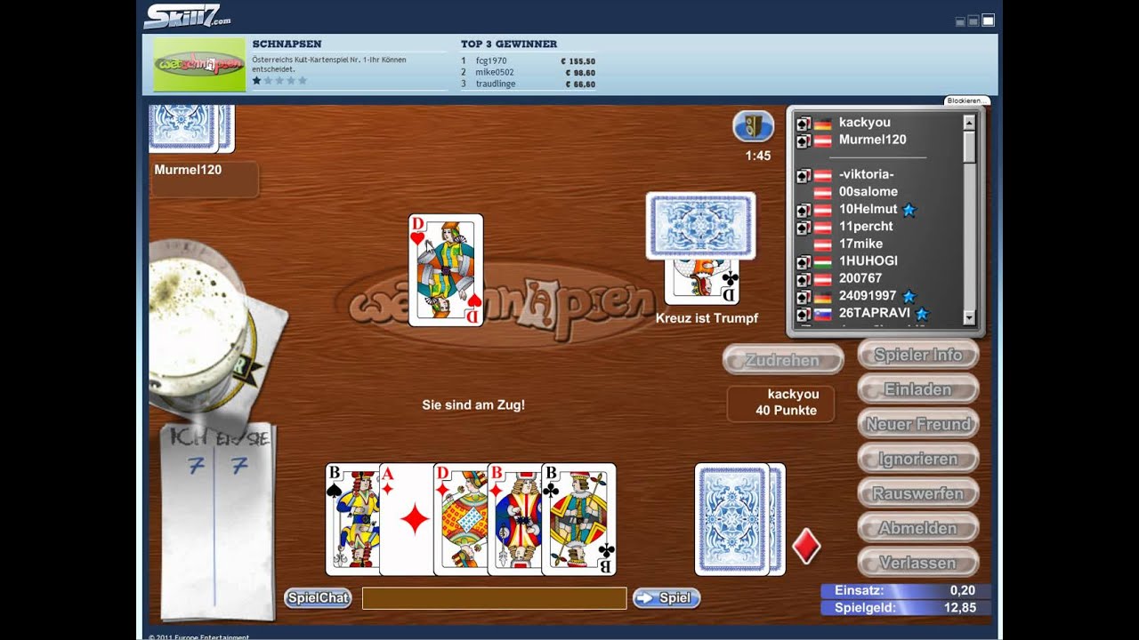 Schnappsen online spielen - YouTube