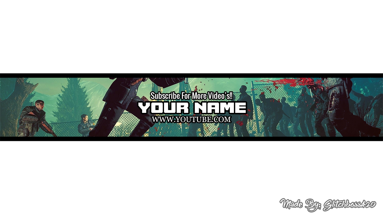 Photoshop: **FREE** HD Zombie YouTube Banner Template PSD + Direct ...