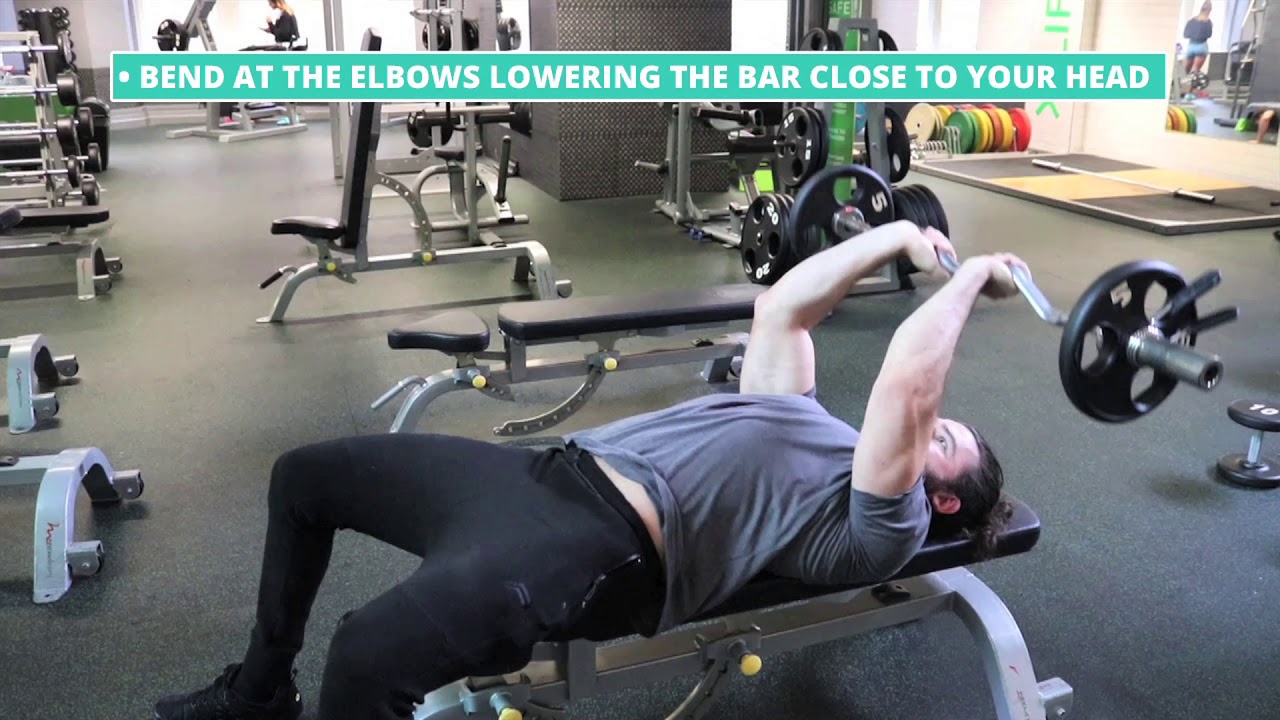 How To Do Ez Bar Skull Crusher | Exercise Demo - YouTube