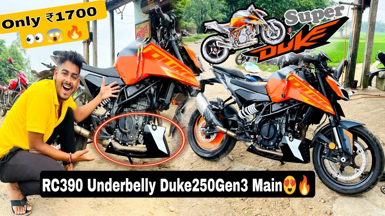 KTM Duke250 Gen3 Underbelly Fitting 😱🔥 || Only ₹1700 || Dual Front Disc ...
