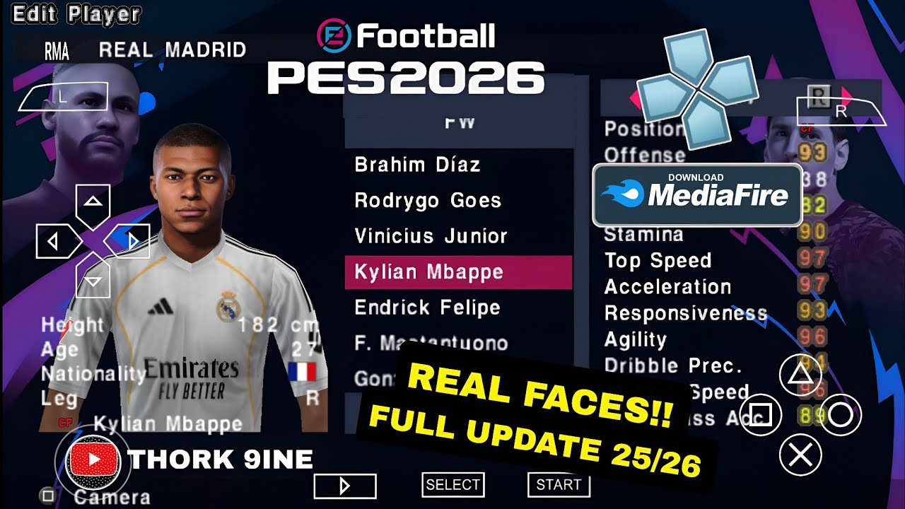eFootball PES 2026 PPSSPP DOWNLOAD ORIGINAL ISO | PES 26 PSP Full ...