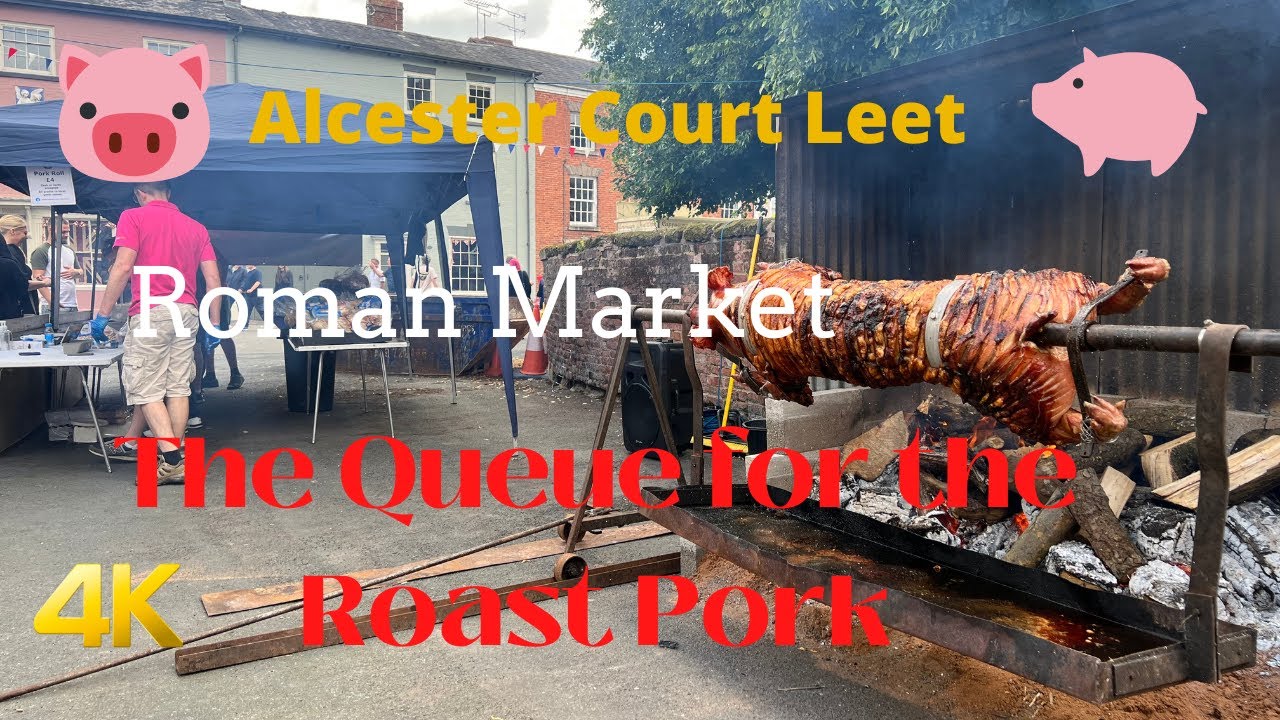 Alcester Roman Market - The Queue for the Pork Bap - YouTube