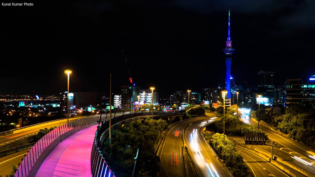 Auckland City Lights at Night - YouTube