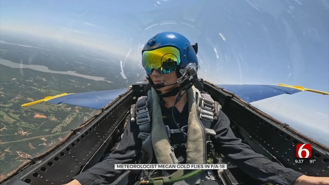 Meteorologist Megan Gold Flies With Blue Angels Ahead Of Tinker Air ...