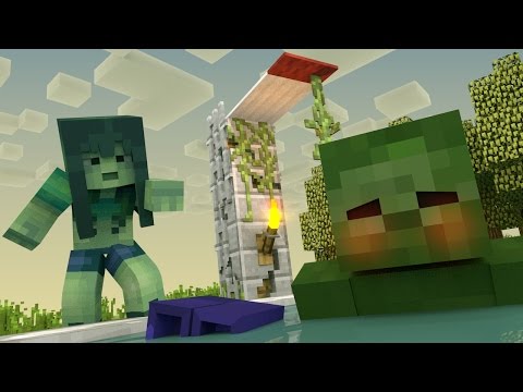 Monster School: Girls vs Boys Diving Challenge - Minecraft Animation