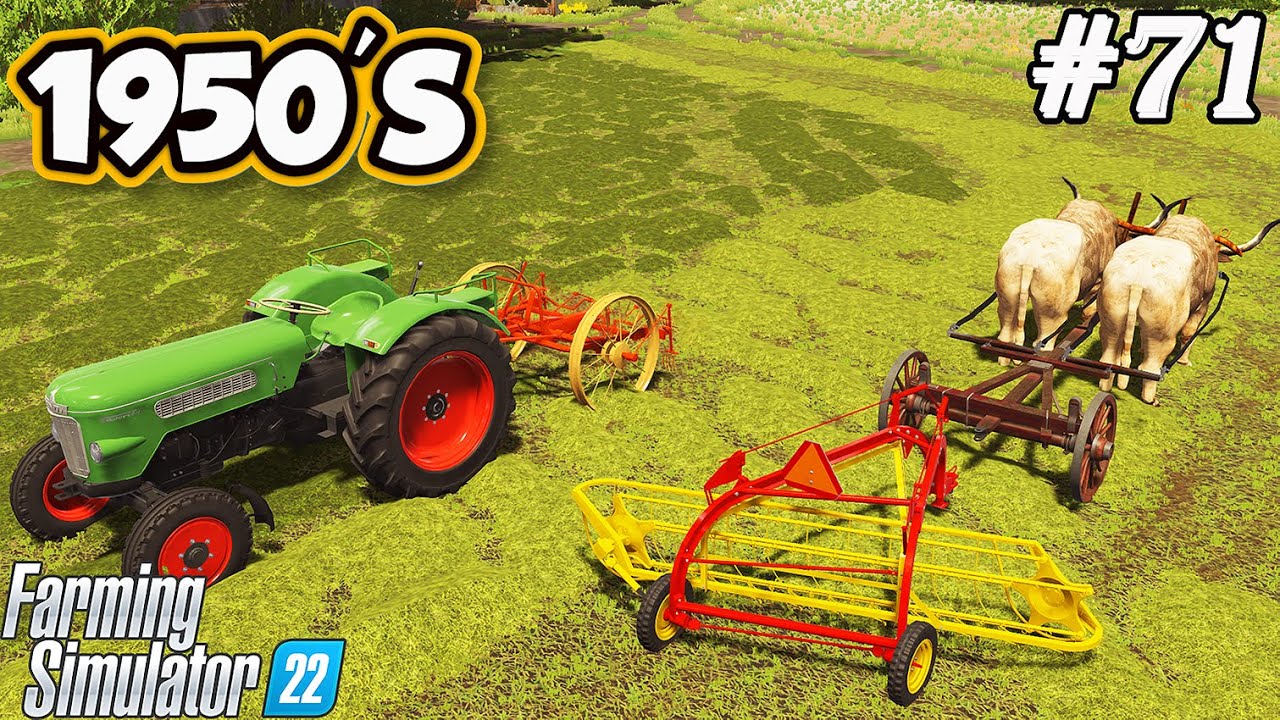 1950'S. New cultivator. Tedding and raking hay. Plowing. Selling farm ...