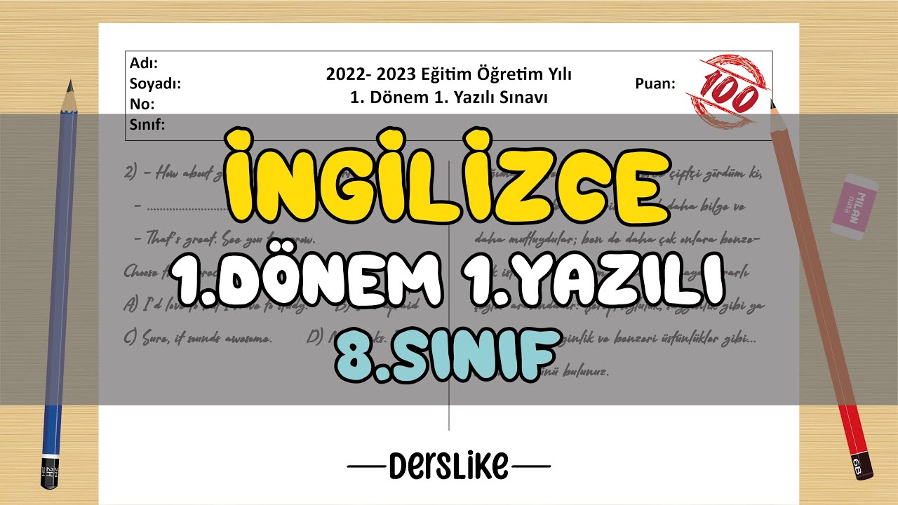 8. Sınıf İngilizce 1.Dönem 1.Yazılı Soruları #2023 - YouTube