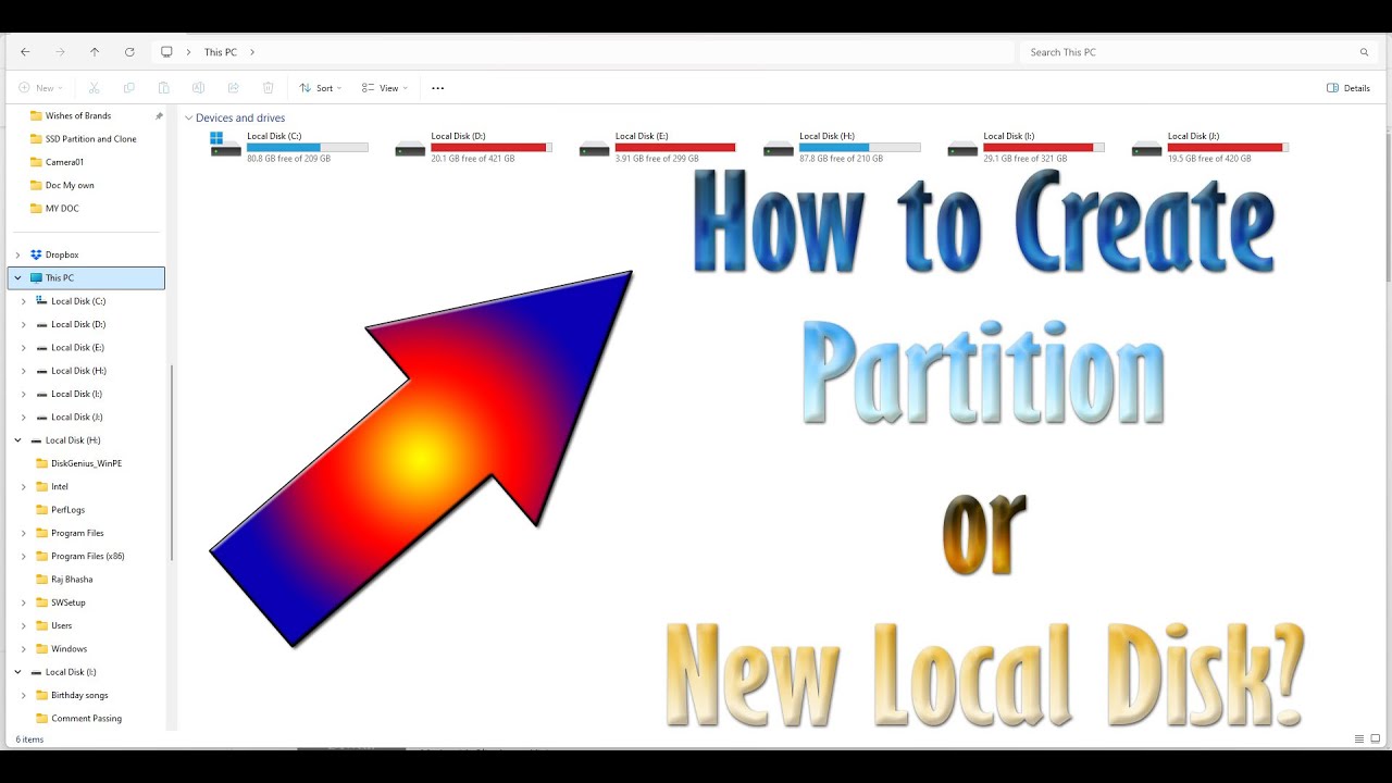How to Partition a Disk and Create a New Local Drive in Windows 10 / 11 ...