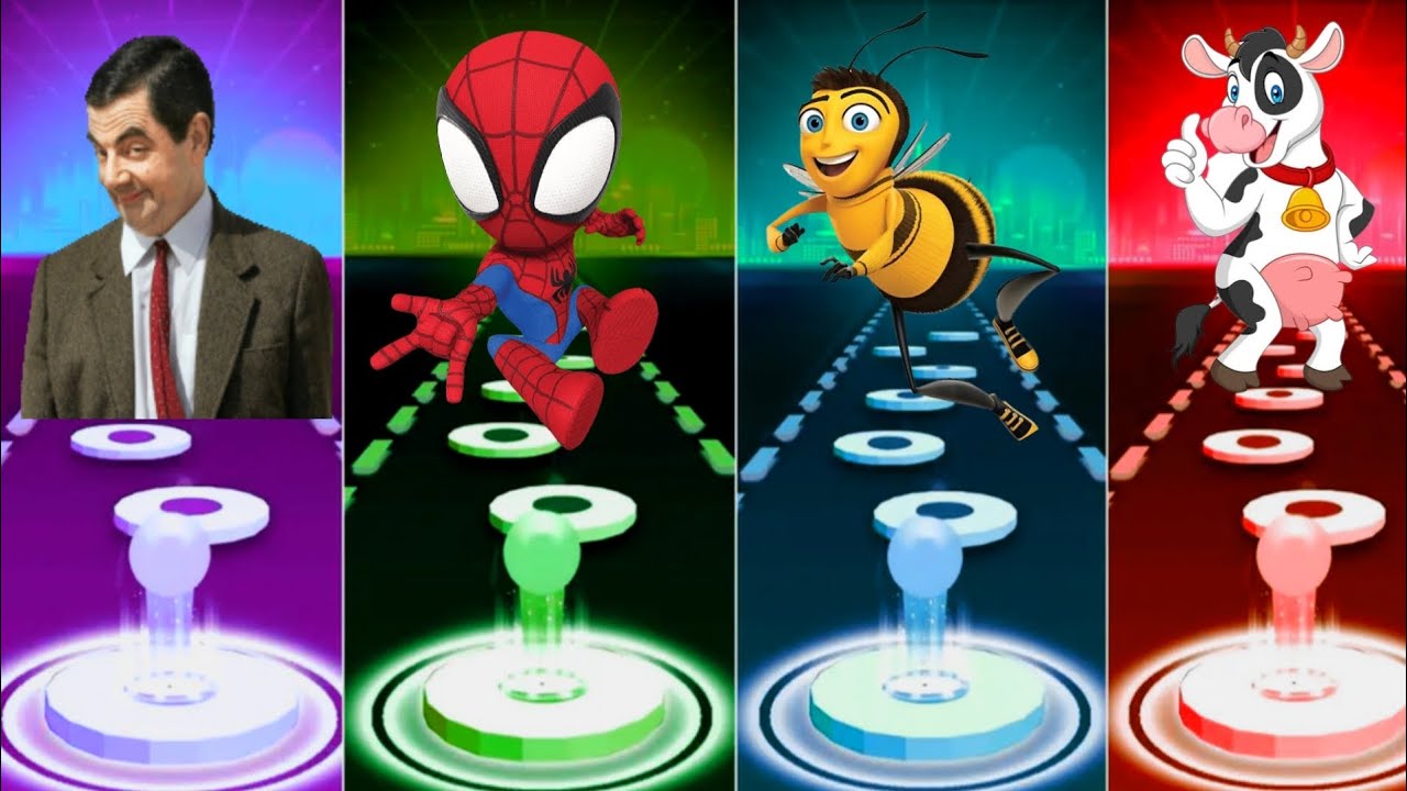 Mr Bean Astronomia🆚Spider Man Across🆚Bee🆚Funny Cow🔥Who is best? - YouTube