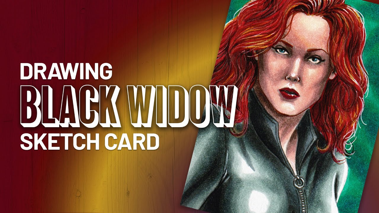 Black Widow Sketch Card Drawing | Resurrection Show - YouTube