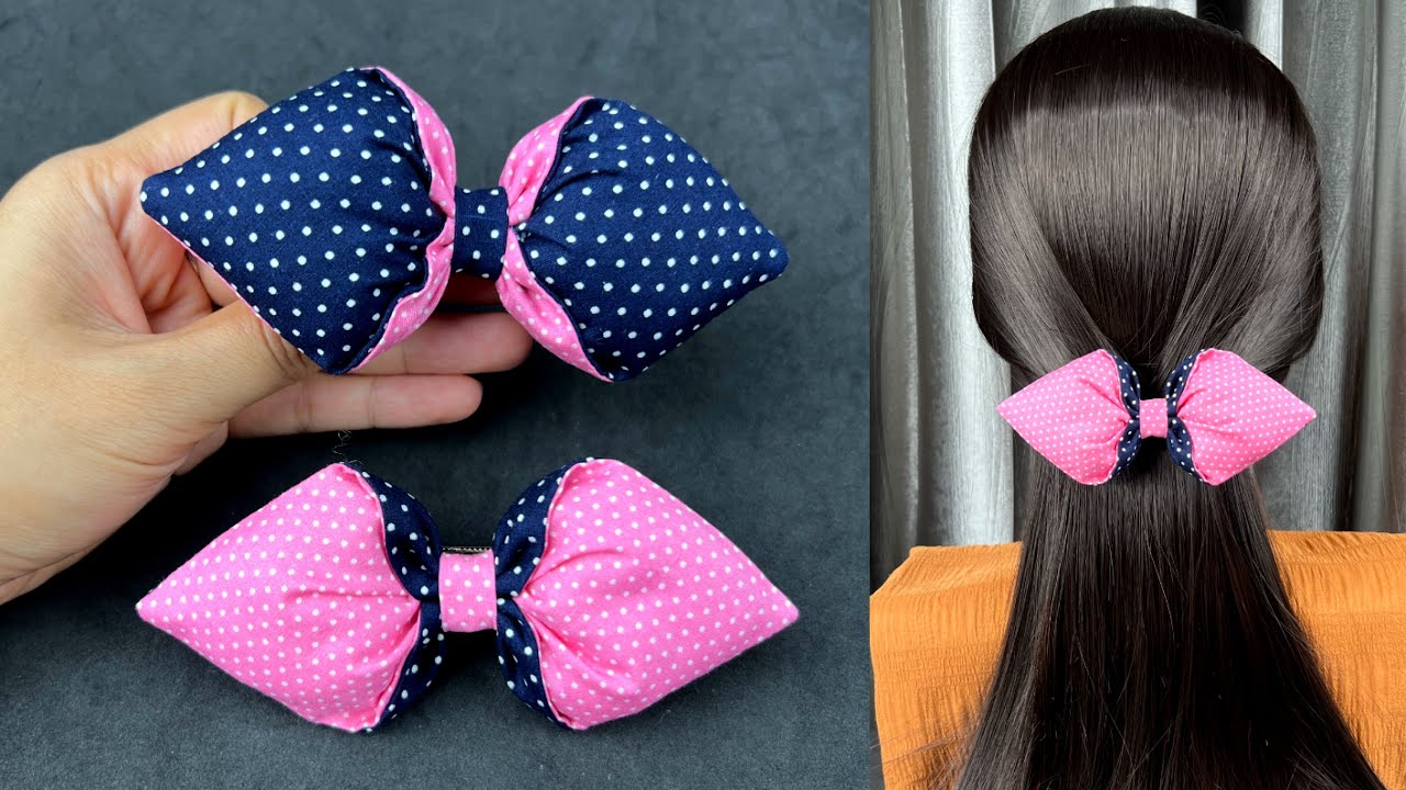 DIY Fabric Bow Hair Clip. Making Beautiful Fabric Bow Hair Clip . DIY ...