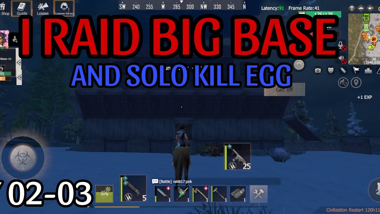 LAST ISLAND OF SURVIVAL DAY 02-03 RAID BASE AND KILL EGG (HINDI) - YouTube