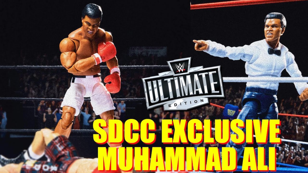 WWE SDCC EXCLUSIVE MUHAMMAD ALI 2-IN-1 BOXING AND REFEREE FIGURES ...