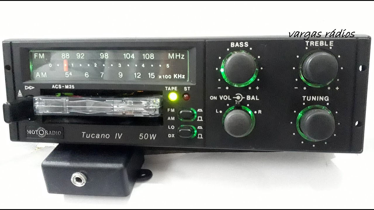 Motoradio Tucano IV, rádio toca fitas auto stop c AUX externo ...
