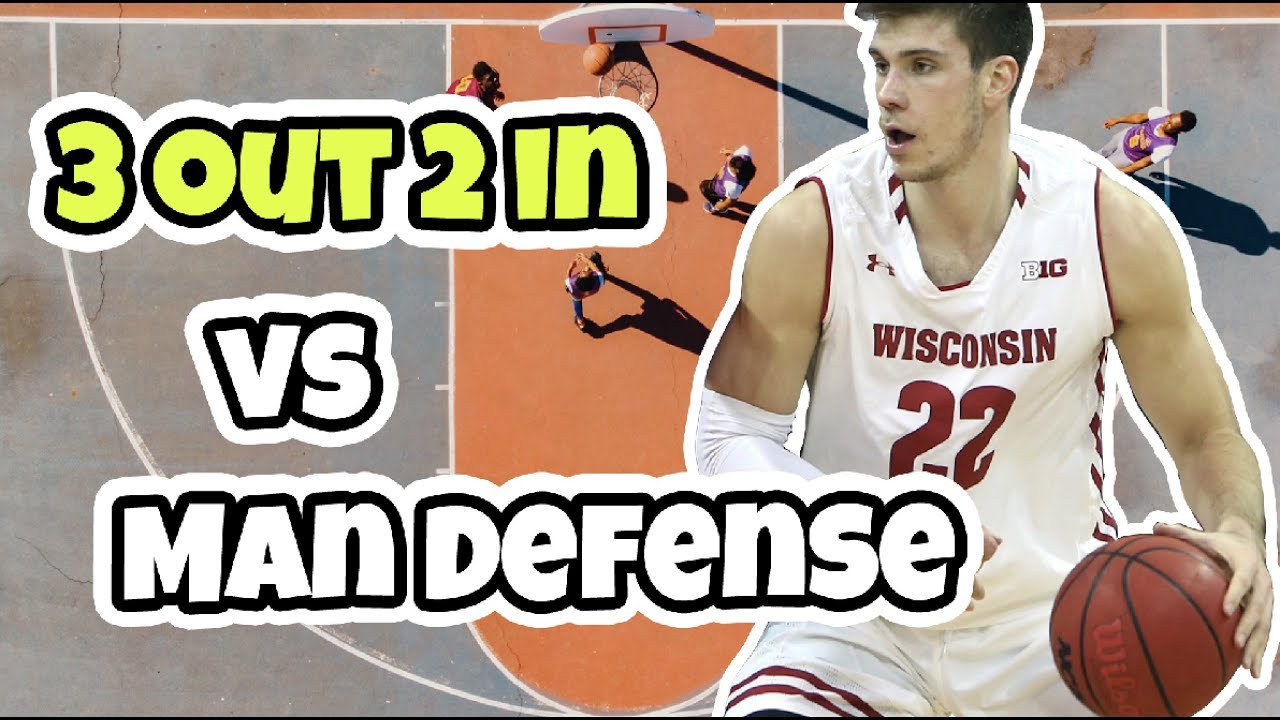 3 Out 2 In Basketball Offense vs Man To Man Defense - YouTube