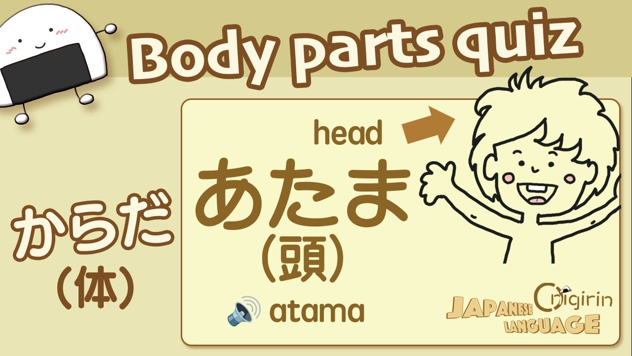 Body parts quiz in Japanese 体のなまえ - YouTube
