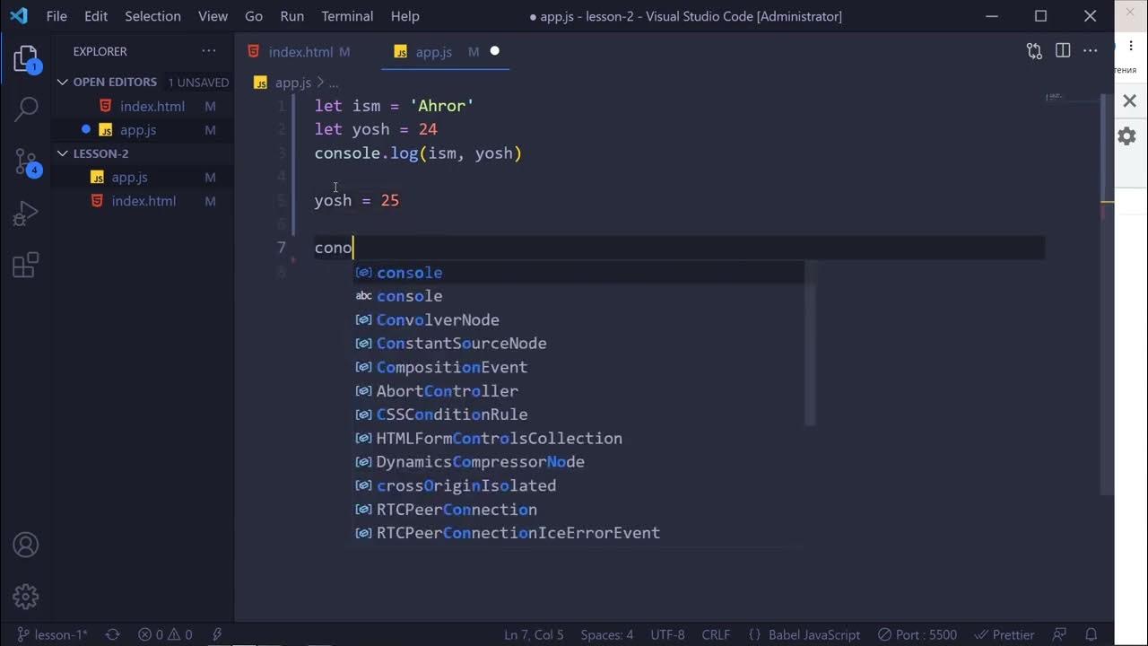 006 JavaScriptda Variables o'zgaruvchilar va Commentlar JavaScript ...