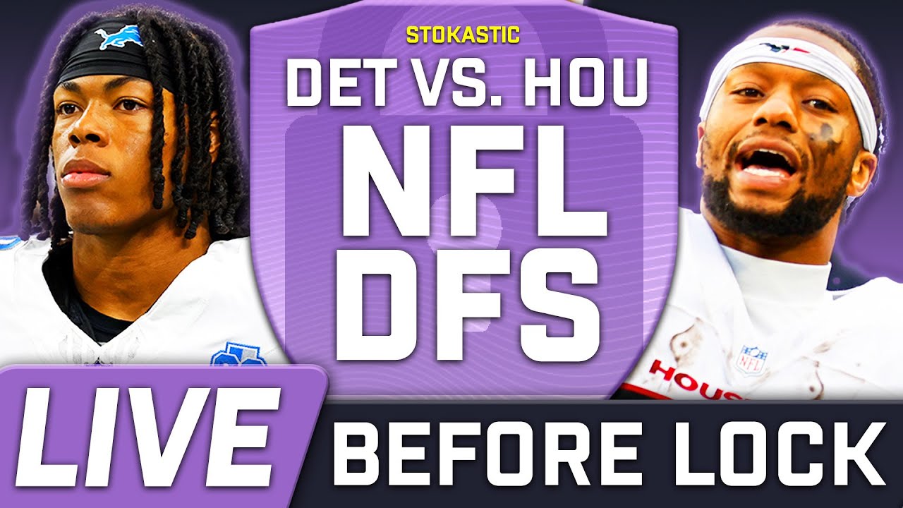 NFL DFS Showdown Live Before Lock | Lions-Texans SNF Week 10 DFS Picks ...