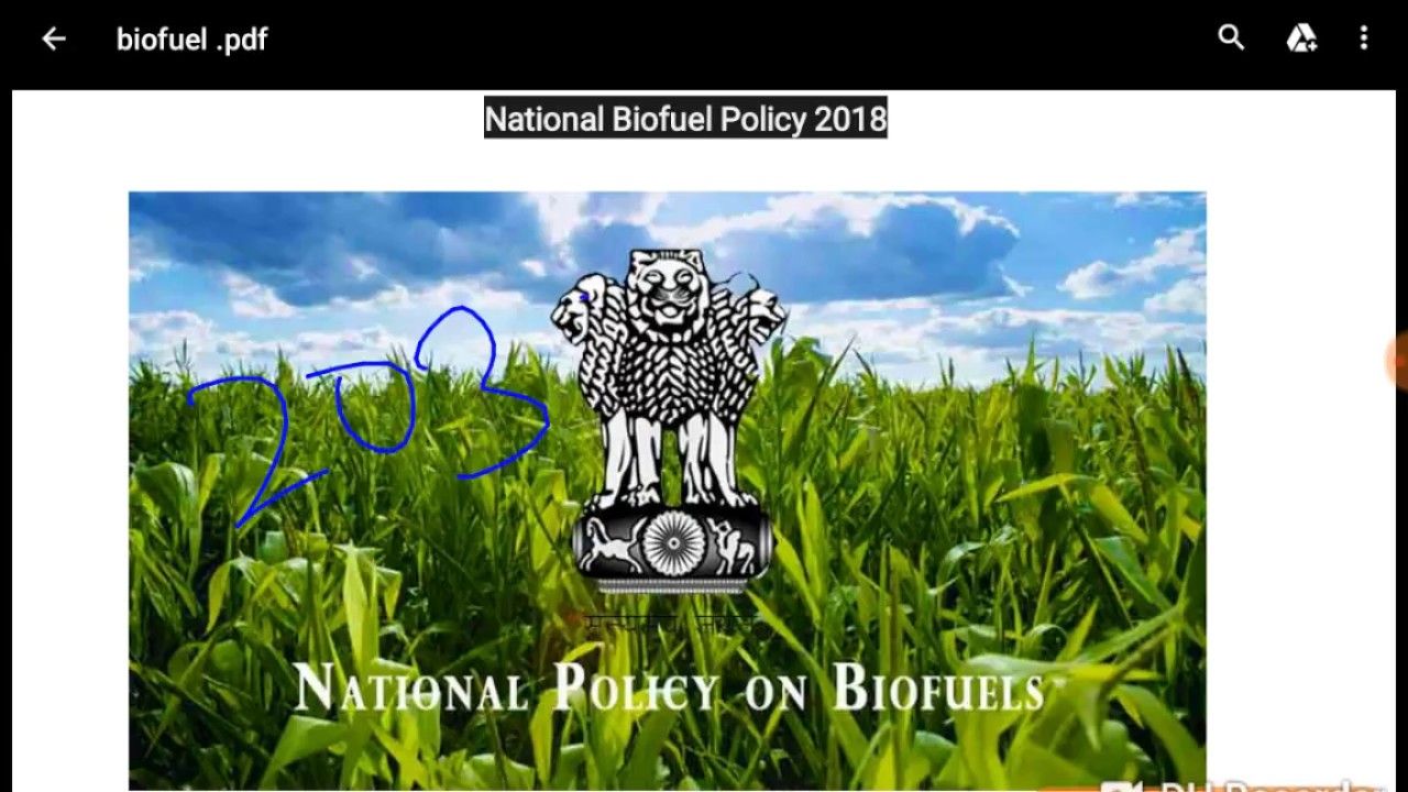 E-1. National Biofuel Policy 2018 with its analysis consisting ...
