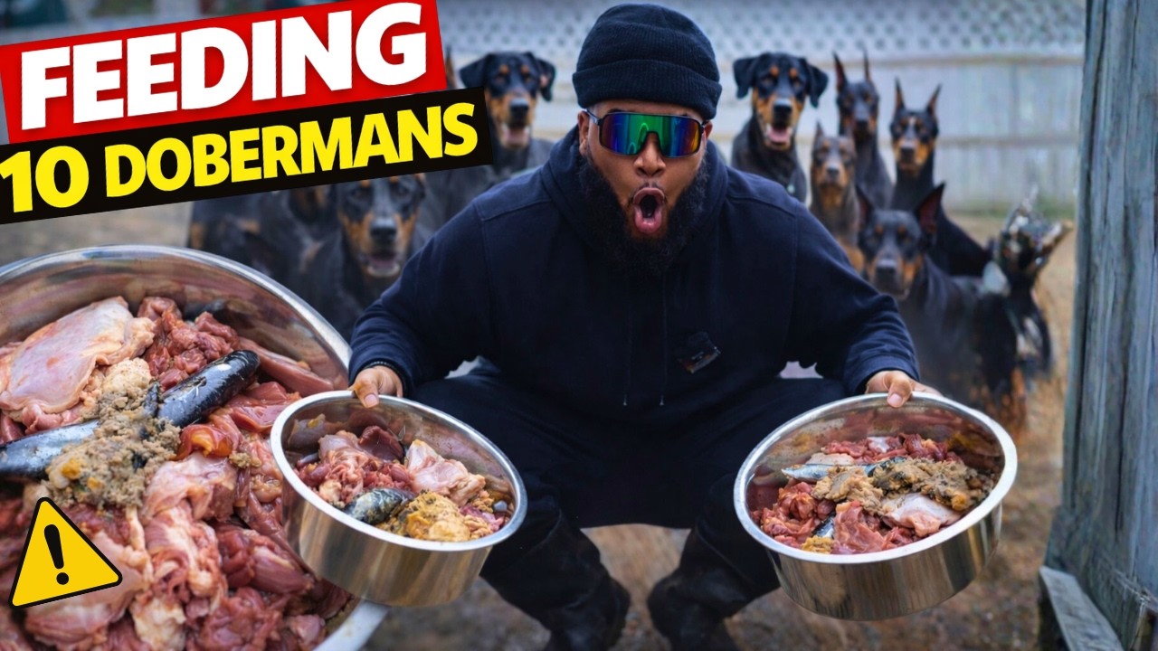 How I Feed 10 Dobermans on a Raw Diet (Daily Routine) - YouTube