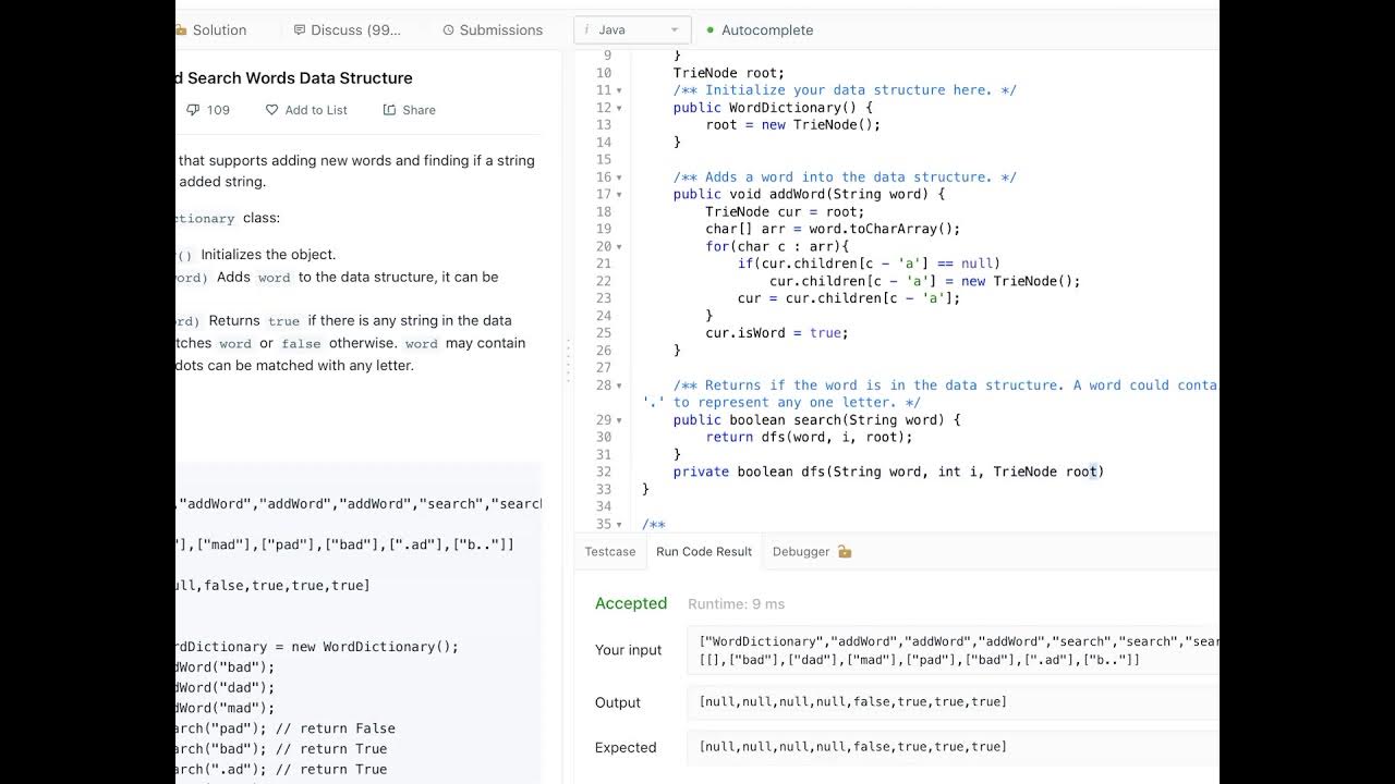 211 Design add and search words data structure - YouTube
