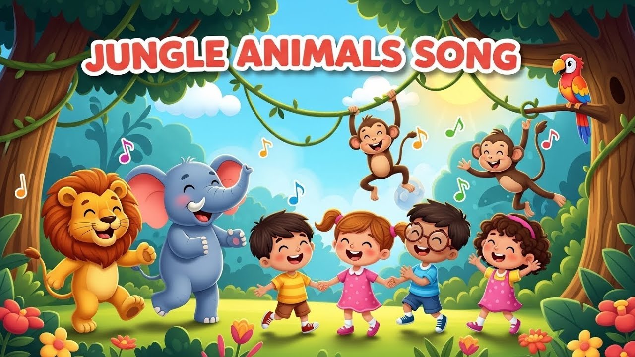 Jungle Animals Song | Learn Animal Names & Sounds for Kids | Buzzy Tune ...