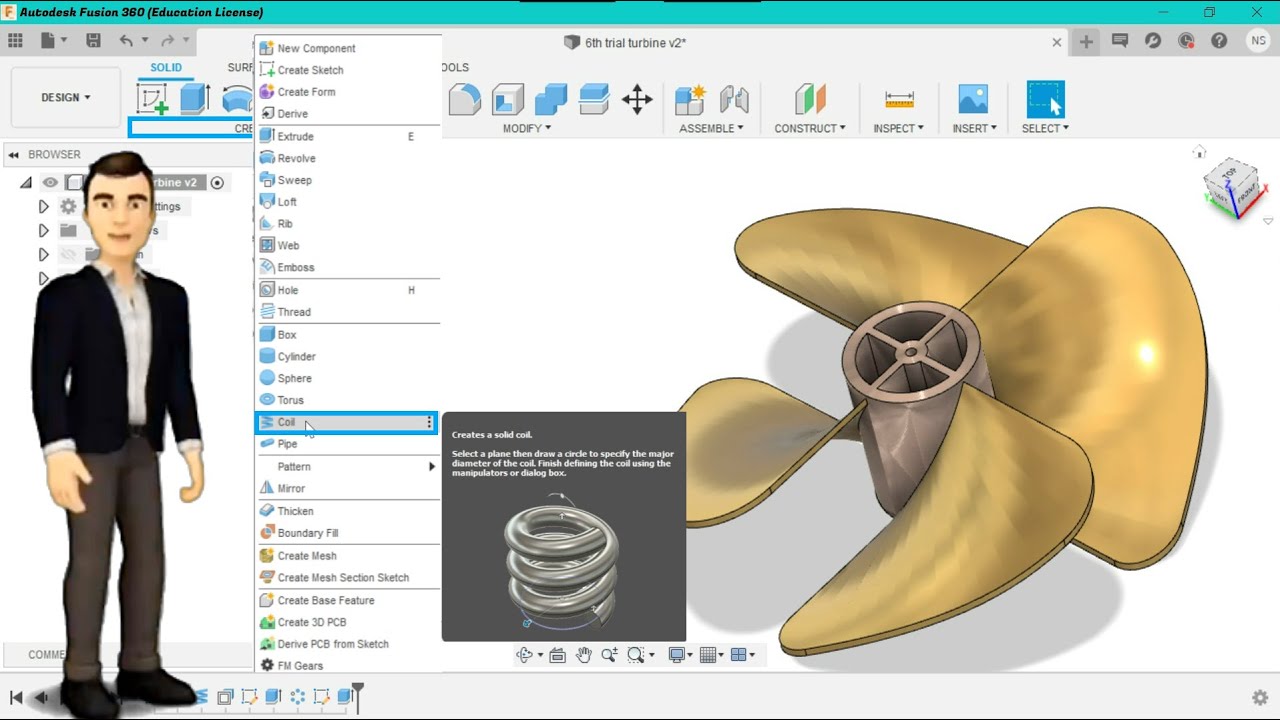 SESSION 4: Designing a Propeller with Coil & pattern tools #Getting ...