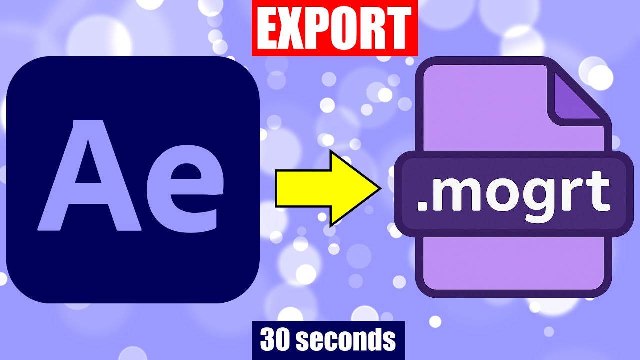 How to EXPORT MOGRT File in After Effects - YouTube