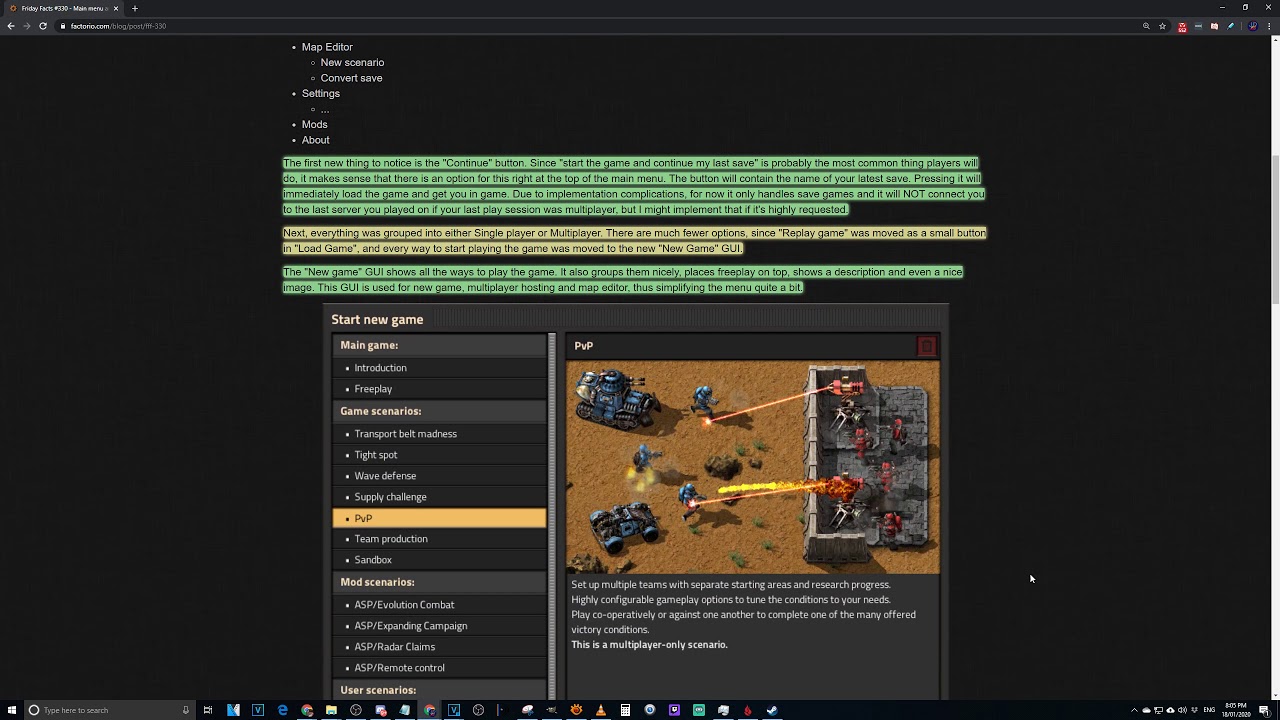 Factorio Friday Facts #330 - Main Menu and File Share Shenanigans ...
