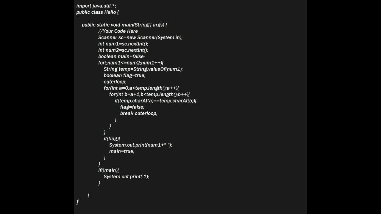 SkillRack- Daily Challenge - Integers - Unique Digits (Program Id: 9376) 08-09-23 - YouTube