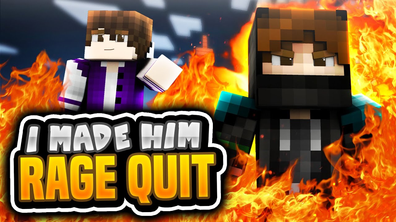 I MADE HIM RAGE QUIT! (Minecraft Skywars) - YouTube