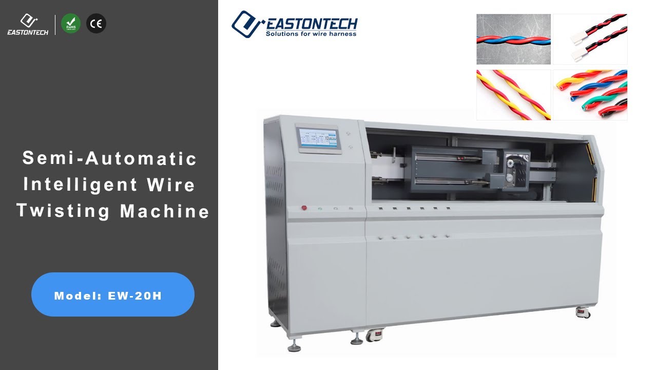EW 20H Semi-automatic intelligent wire twisting machine - YouTube