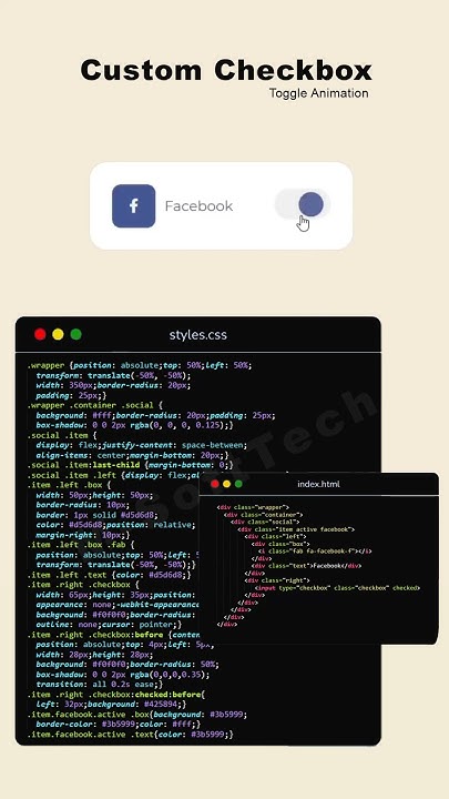 How To Create A Custom Checkbox Toggle Animation Using Html Css Toggleswitch Cssanimation