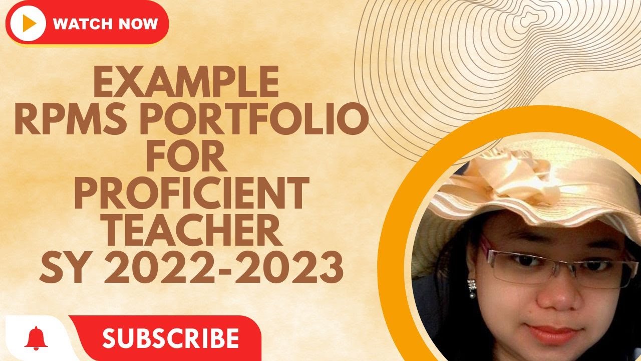 RPMS PORTFOLIO FOR PROFICIENT TEACHER SY 2022-2023 - YouTube