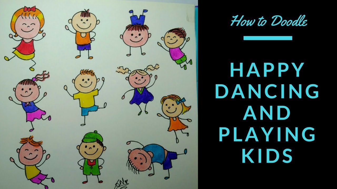 Doodling 11 Playing kids | doodle characters - YouTube