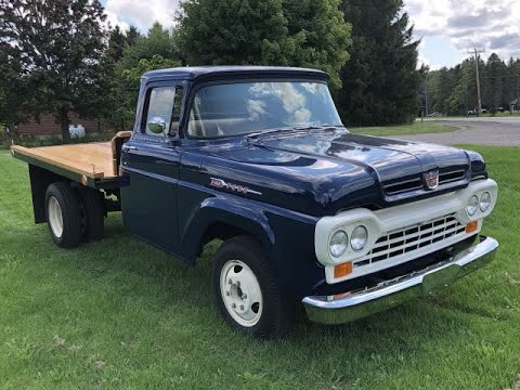 1960 Ford F-350 Original 6-Cylinder, 4 Speed, Oak Flatbed - YouTube