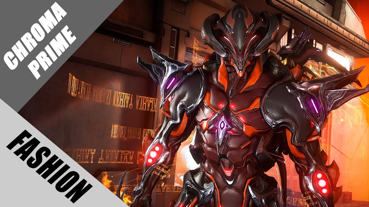 Warframe | Fashion Frame | Chroma Prime : Cyberized Inferno - YouTube