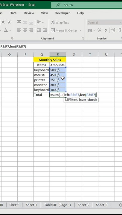 Sum in simple tricks🙇most advance excel #ytshorts #shorts - YouTube