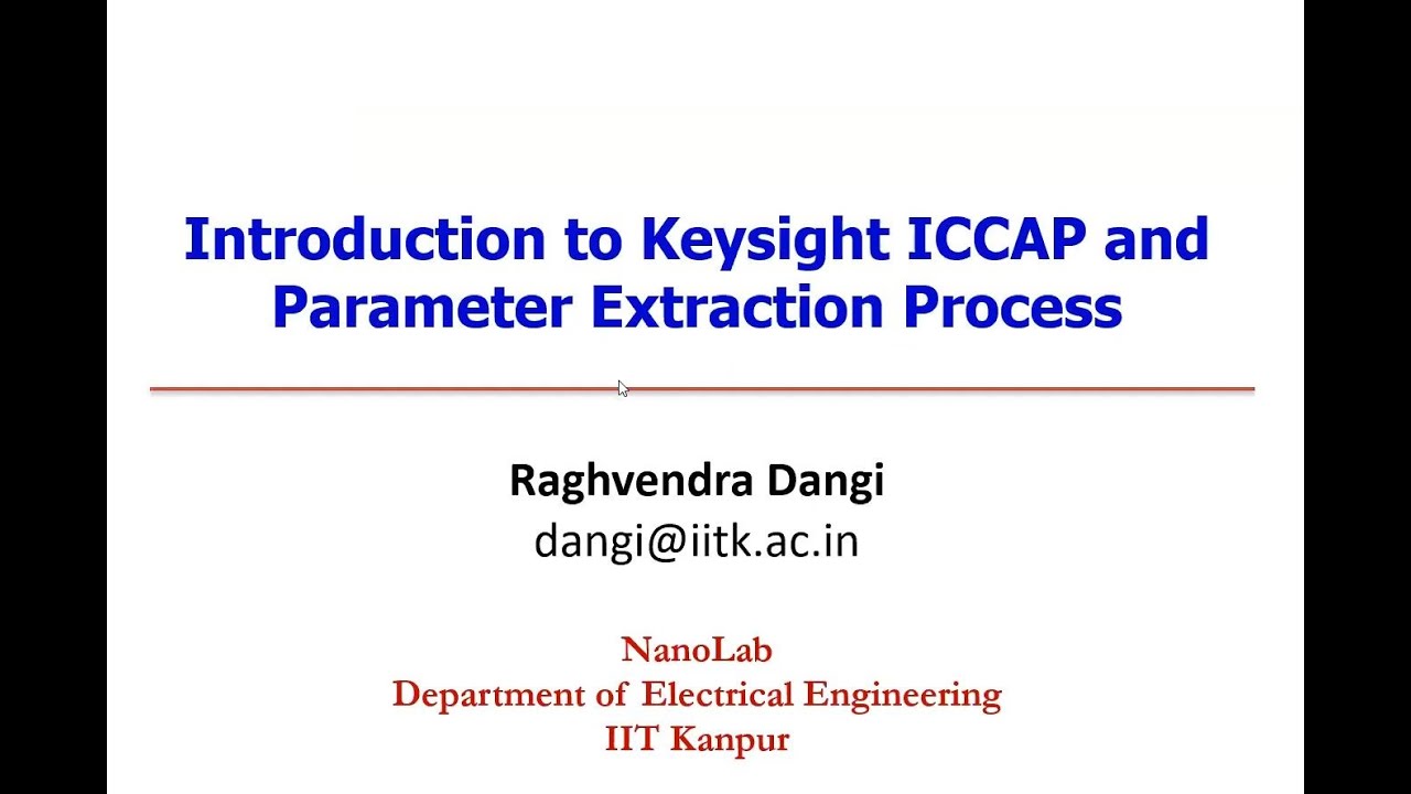 Day 8_Video-2 Parameter Extraction using ICCAP tool - YouTube