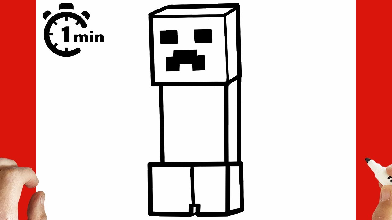 HOW TO DRAW MINECRAFT SAD CREEPER - 1 MINUTE TIME-LAPSE VIDEO 👈 - YouTube